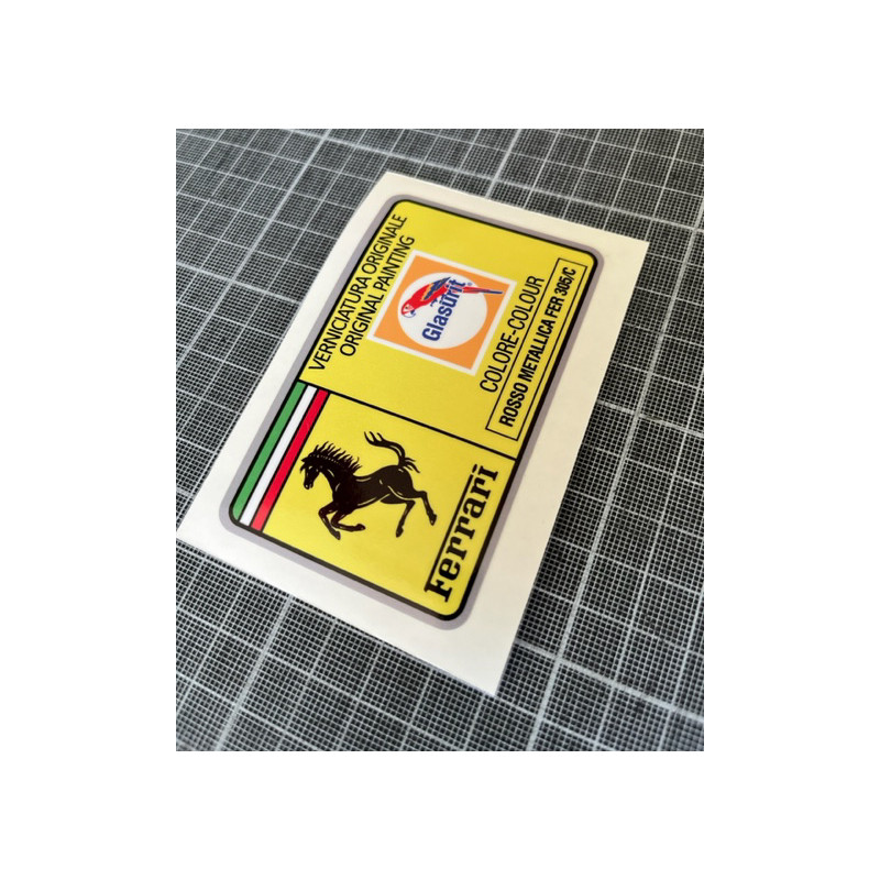 Original painting colour label - Ferrari - Glasurit