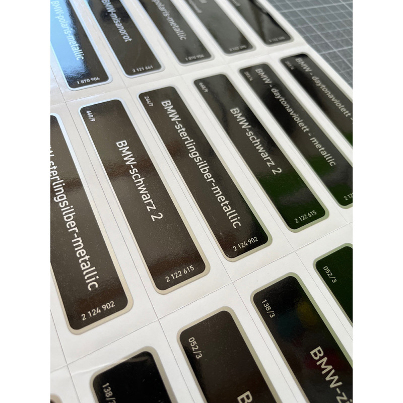 Étiquette code couleur BMW